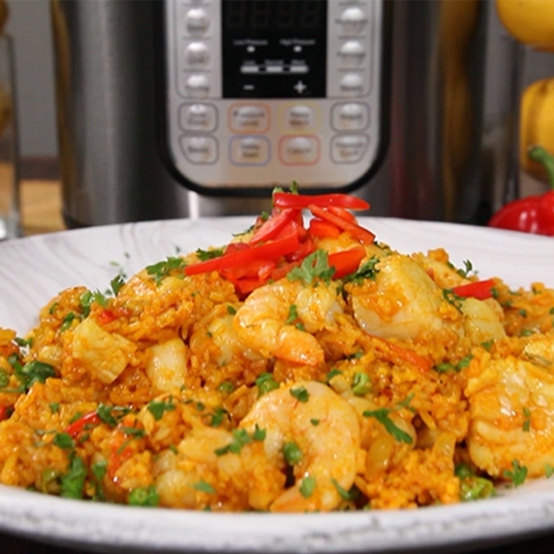 Shrimp and Scallop Paella Pronto – Instant Pot