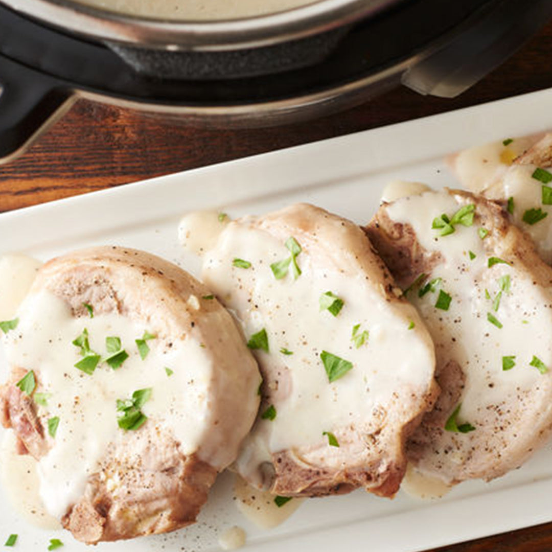 Creamy Garlic Pork Chops – Instant Pot