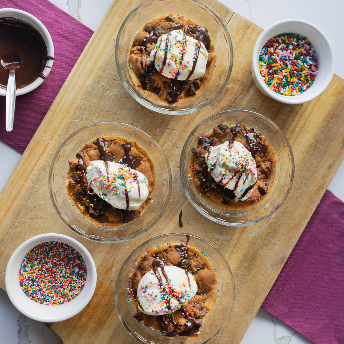 Mini Chocolate Chip Cookie Pie Sundaes – Instant Pot