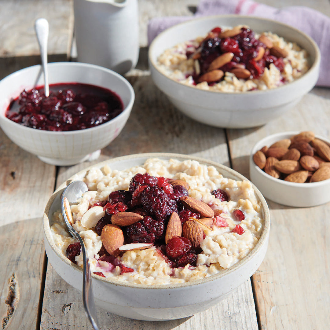 Gruau d'avoine concassé aux canneberges et aux amandes – Instant Pot