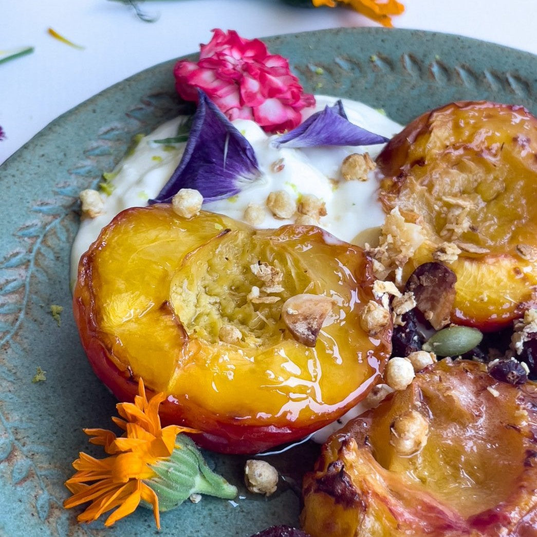 Roasted Nectarines with Frozen Yogurt – Instant Pot