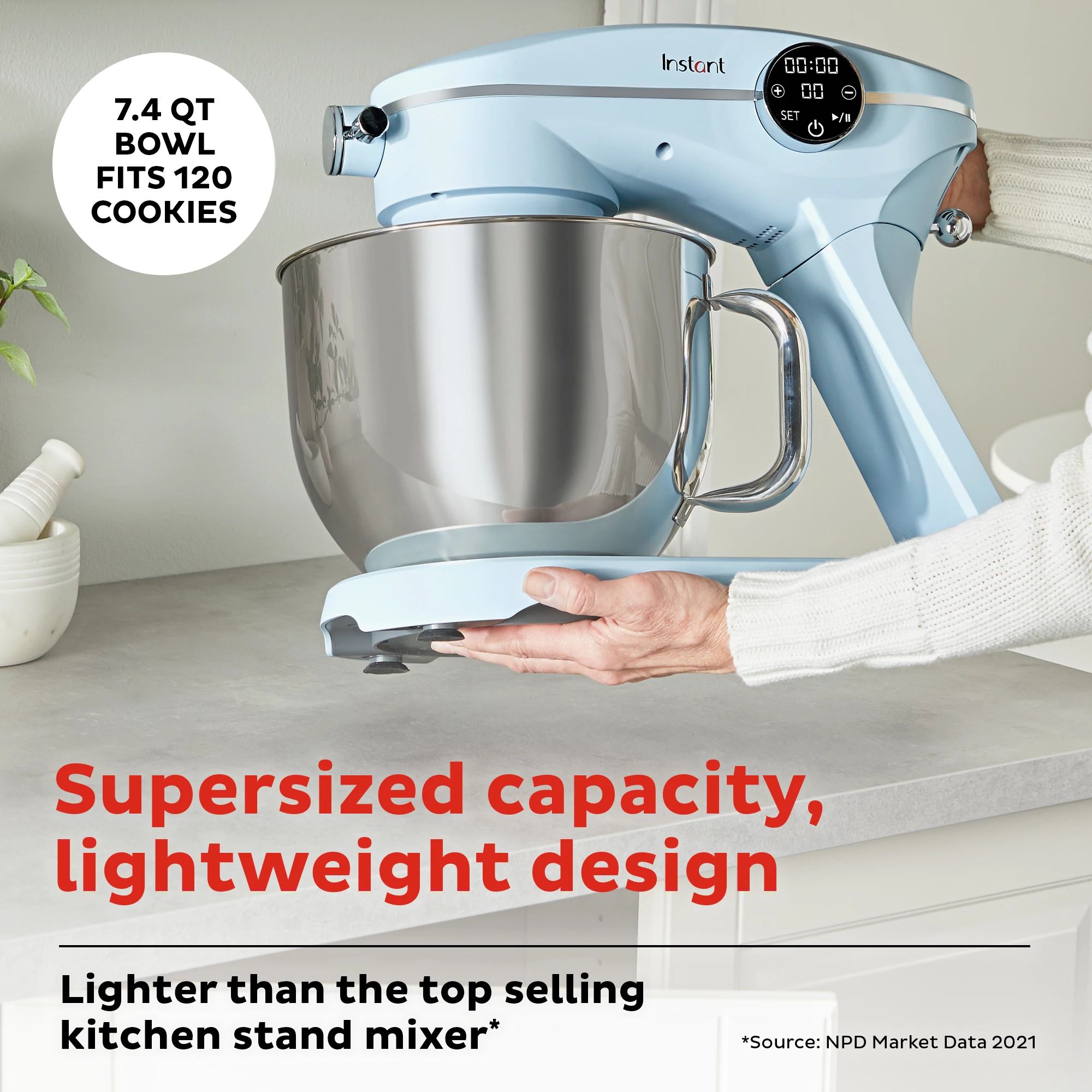 Instant Pot® 7.4QT Stand Mixer Pro Series, Ice Blue